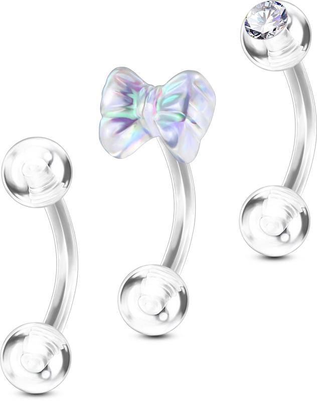 OUFER Body Piercing 眉ピアス 16G 8mm 湾曲バーベル 耳骨/ルーク用 ワークリテーナー 男女兼用 Eyebrow Piercings Jewellery Rook Curved Barbells眉ピアスリテーナーは...