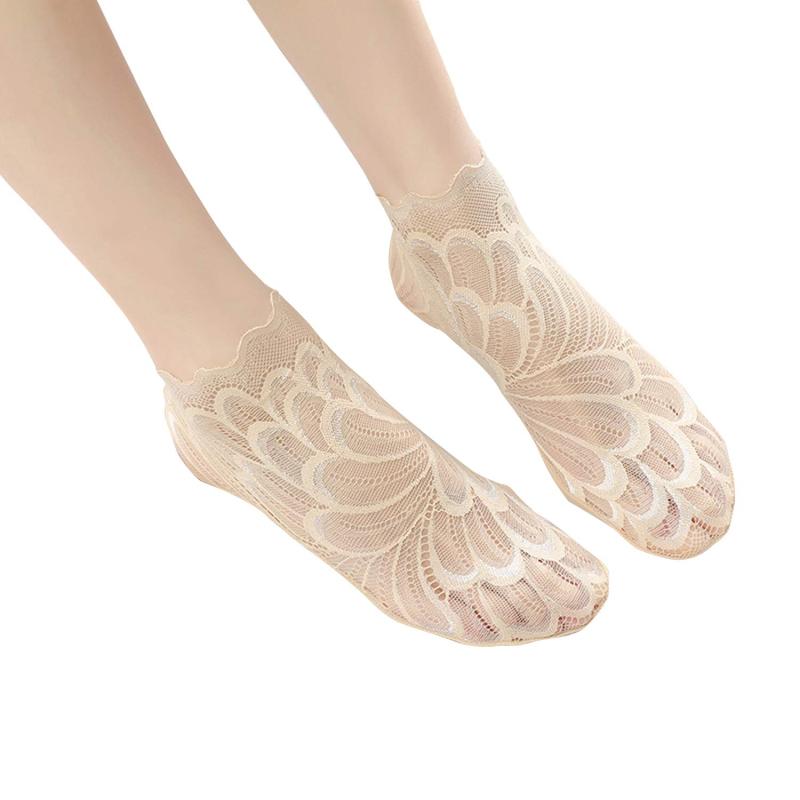 [Byuuu] レディース フリルレース クルーソックス フットカバー·パンプスソックス かわいい ロリータ風 透け感 ショートソックス 定番 レディース 靴下 パンプス用 スニーカー用 ファッショ