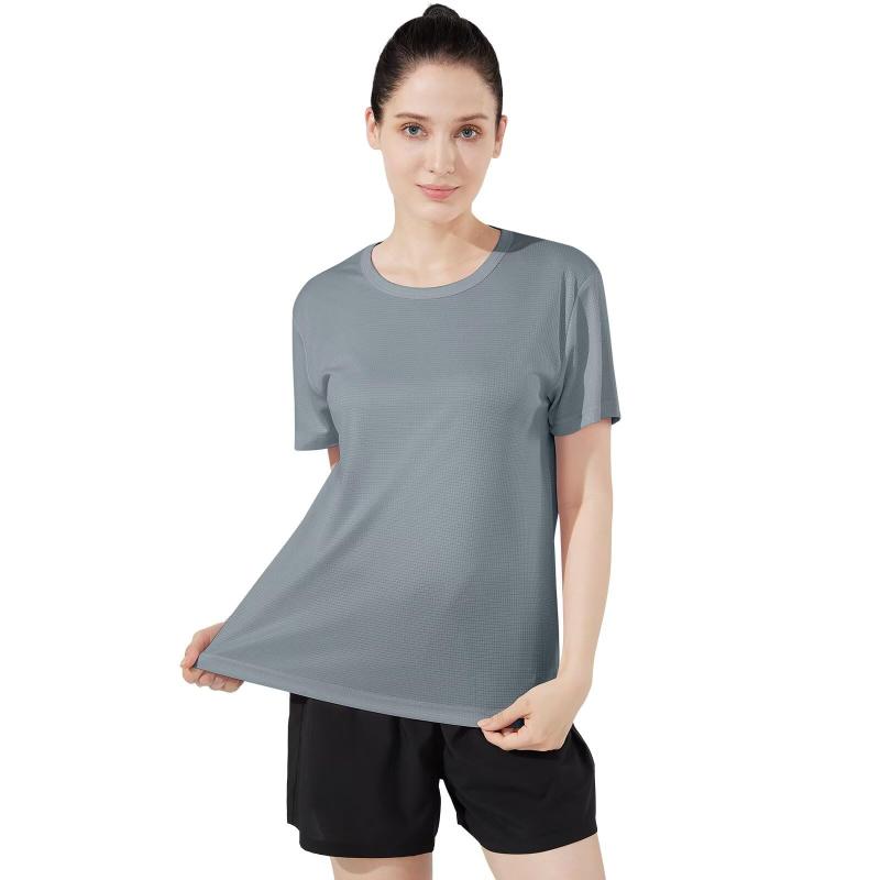 [Rovidorx] tシャツ レディース 半袖 スポーツ ゆったり ティーシャツ 大きいサイズ ジムウェア スポーツtシャツ 速乾 ドライtシャツ スポーツウェア ランニング トレーニングウェア ヨガウェ【通気性が良い】メッシュ素材を採用...