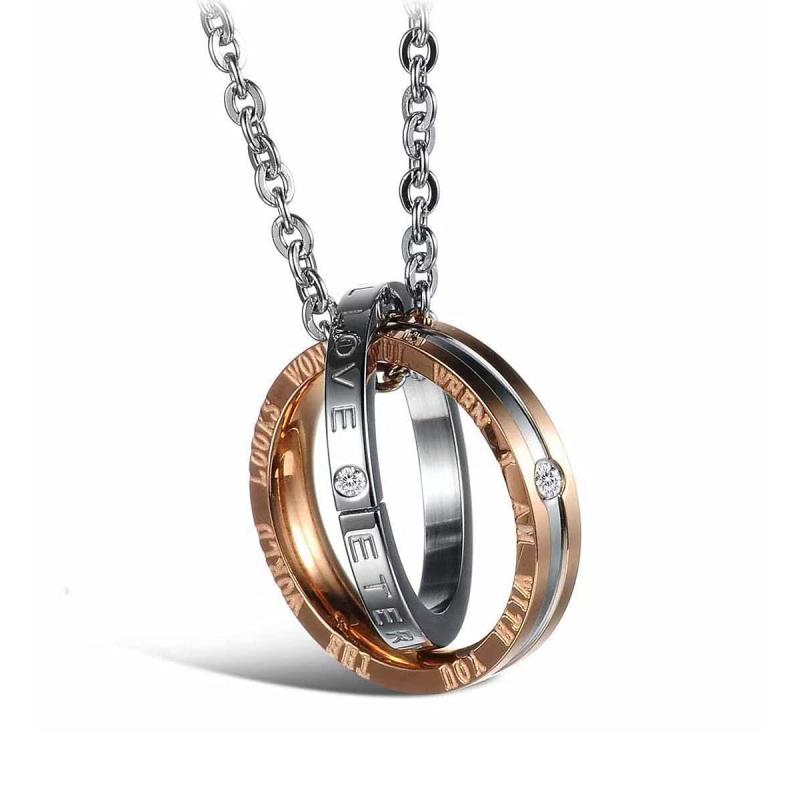 [SHENGTONG] STONG ネックレスリング ネックレス ペア ダブル サージカルステンレス