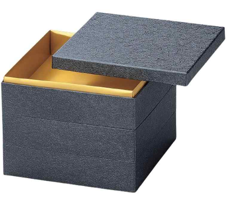 J-kitchens 御節重箱 日本製 3段 7寸 和 紙 薄墨雲竜 22.0cm x 22.0cm x 17.6cm外径サイズ：約 22.0cm x 22.0cm x 17.6cm1段内径サイズ：約 205mm x 205mm x H45...