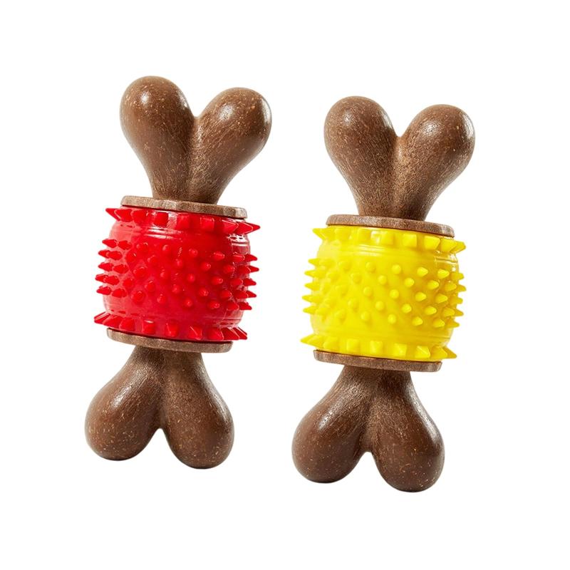 犬 おもちゃ 噛む 知育玩具 ストレス 運動不足解消 丈夫 大 中型犬に適用 壊れにくい 訓練玩具 2個セット【安心・安全の天然素材を使用】天然木繊維と環境に優しいTPR素材を組み合わせ、頑丈で耐久性に優れています。ペットが噛んでも有害物質...