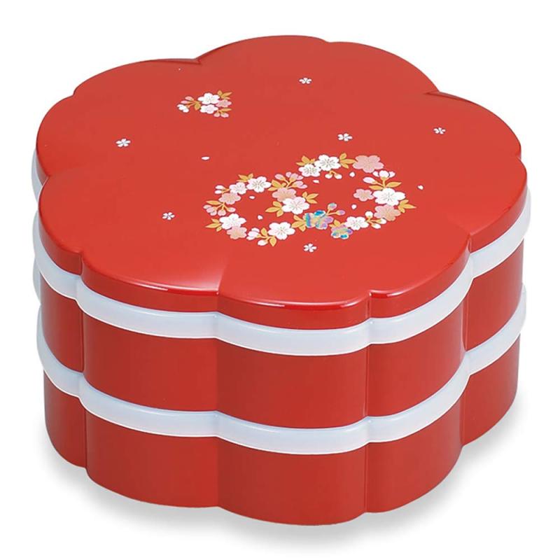 ミタニ 山中漆器 重箱 朱 19.2cm 山中塗 桜づくし 6.5 桜オードブル タッパ付 M17407-6サイズ:約19.2×19.2×11cm素材: ABS樹脂生産国:日本