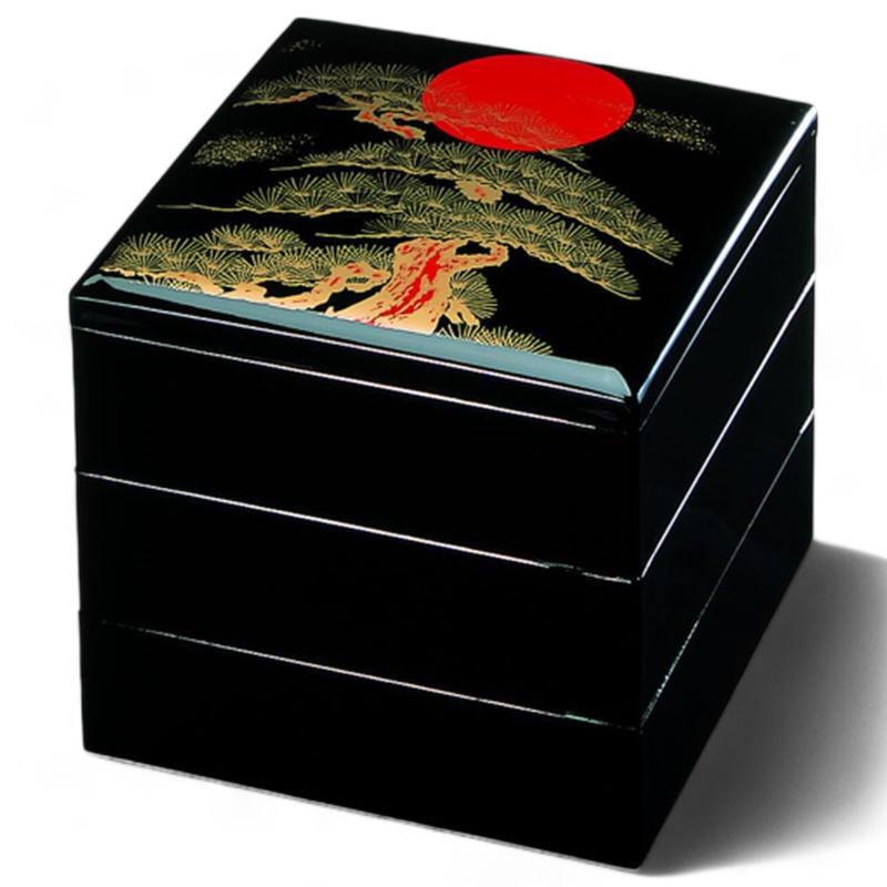 J-kitchens 漆器 重箱 3段 7寸 宝徳 日の出松 21.0cm 樹脂製 お重 お重箱 日本製外径サイズ：約 21.0cm x 21.0cm x 18.0cm1段内径サイズ：約 198cm x 198cm x H49cm商品重量：...