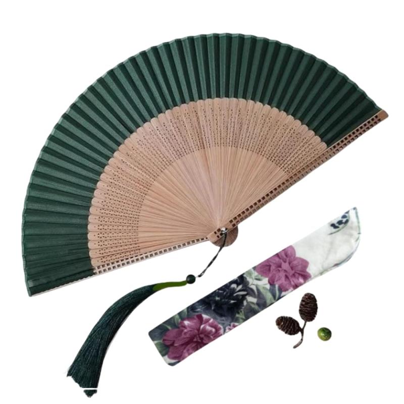 Sarkovos女性用扇子 天然竹 和風扇子 浴衣 夏着物用 暑さ 熱中症対策 手作り レディース夏扇 高級扇子プレゼント花火大会用 おしゃれ 和装小物 和風 上品 華やかお土産（扇子袋付き）1.サイズ：【収納時】22cm×2.6cm　【展...