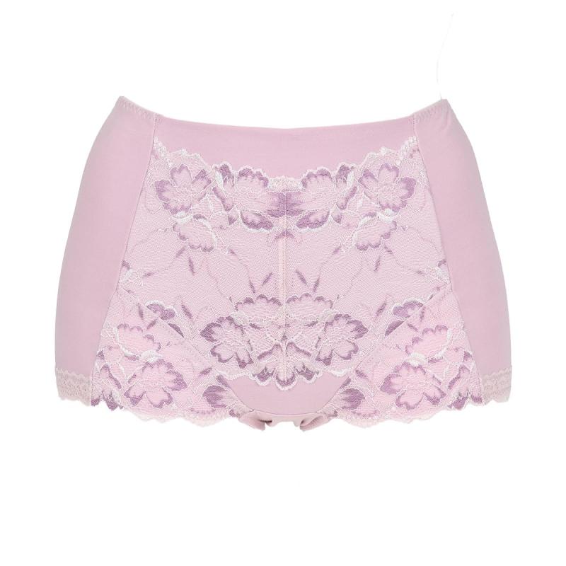 [フクスケ] 下着 【満足】 お腹・ヒップ引き上げ 無地レース ショーツ 1分丈 1枚組 やや深ばき 福助 レディース1分丈抗菌防臭加工無地 レース部屋干し臭防止