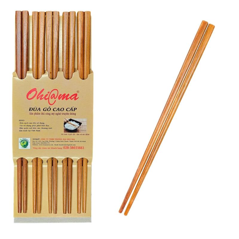 Ohi@ma 木製箸 10膳セット 2118シリーズ 天然センダン材 ハンドメイド ベトナム製 Ohiama Dua An Kieu Nhat 10 doiサイズ・重量：長さ約23cm／10膳セット（約200g）。素材：天然センダン材使用特...