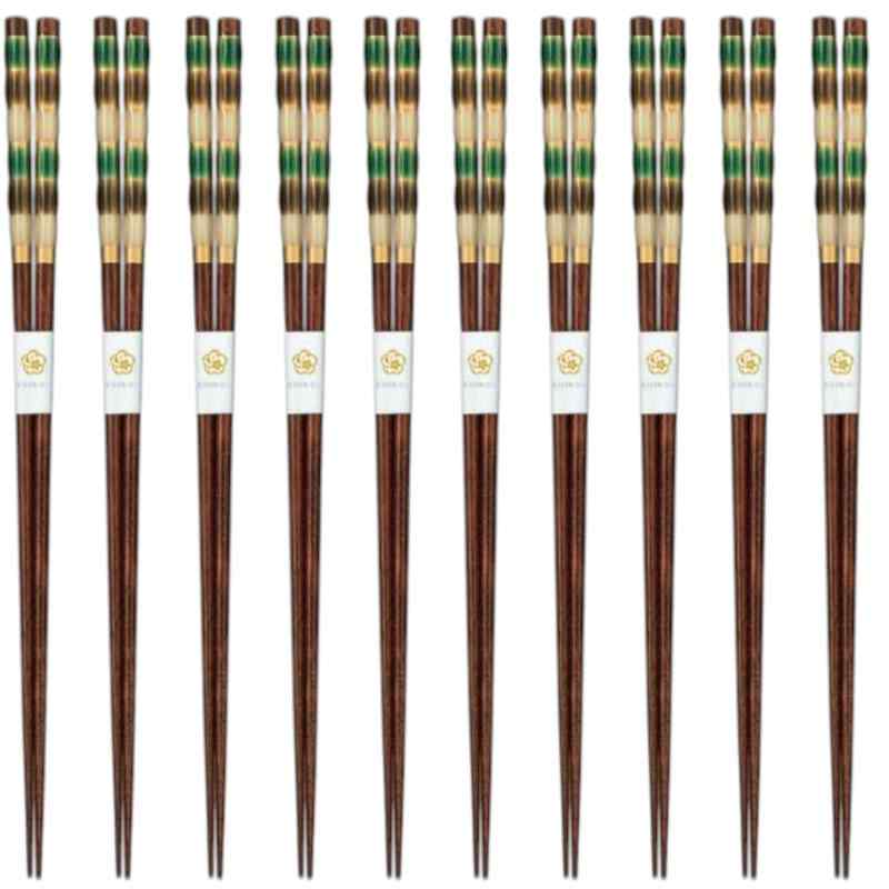 J-kitchens 箸 10膳セット お弁当 ピクニック 行楽用 運動会 来客用 おもてなし 木製 とんぼ玉 奏 茶染め・緑 23.0cm 食洗機対応 日本製箸10膳セットは、木製の温かみと日本製ならではの丁寧な仕上げが特徴です。日常使い...