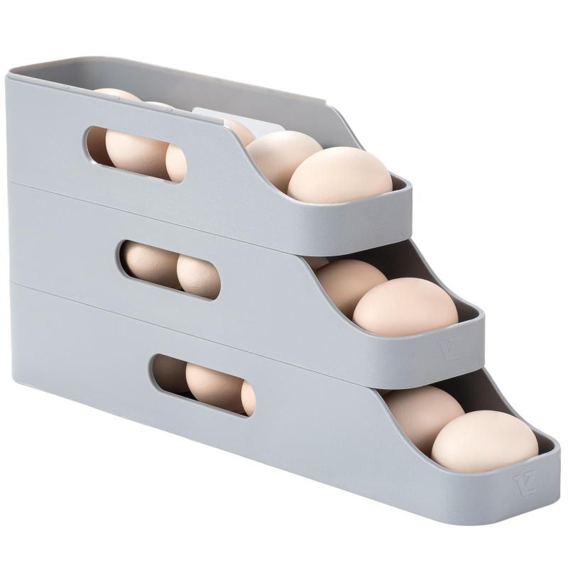 Li&amp;Zhao Rolling Egg Dispenser for Refrigerator - Automatic Egg Holder for Fridge Space Saving Egg Tray