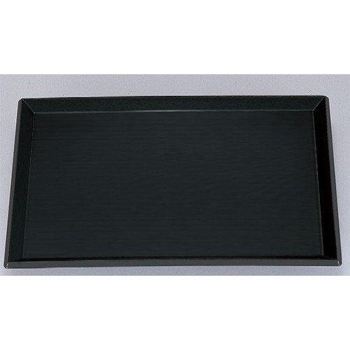 お盆 富士長手千筋盆黒 ABS樹脂 (7-40-4)