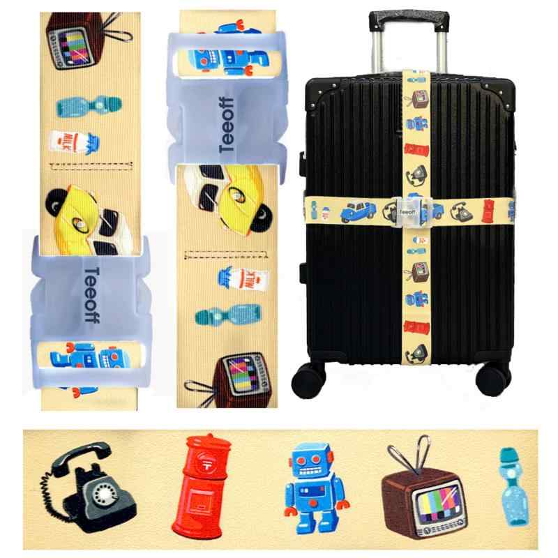Teeoff 2 Pack Elastic Luggage Straps Suitcase Belts Travel Bag Accessories 2パック弾性荷物ストラップスーツケースベルトトラベルバッグアクセサリー調節可能220CM【...
