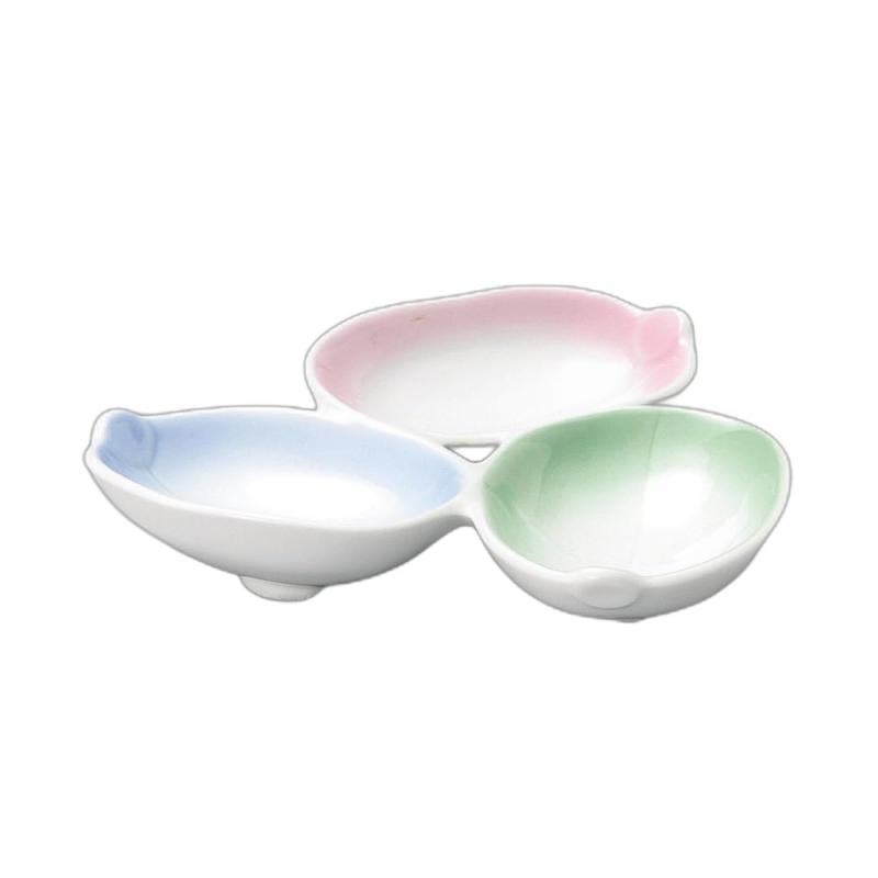 三色吹三品盛 [ 11.2×11.2×2cm ] | 珍味 |[ 11.2×11.2×2cm ] 陶磁器