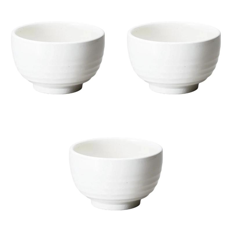 3個セット 粉引き白4.0多用碗 [ 12.5×7.5cm ] | 多用丼 セトモノホンポ(Setomonohonpo)各[ 12.5×7.5cm ]