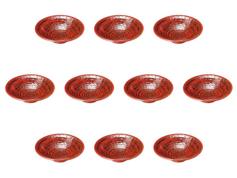 10個セット 赤柚子5.5平鉢 [ 17.2×4.1cm ] | 中鉢 セトモノホンポ(Setomonohonpo)各[ 17.2×4.1cm ]