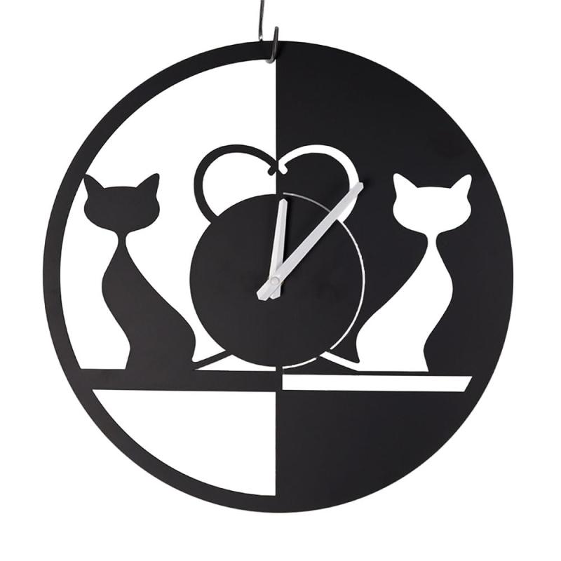 A-ITEM × neko design 壁掛け時計 猫デザイン 直径40cm【A-ITEM × neko design】猫モチーフのシンプルで可愛い壁掛け時計。お部屋のアクセントになるデザインクロックです【鉄製コーティング仕上げ】丈夫で錆...