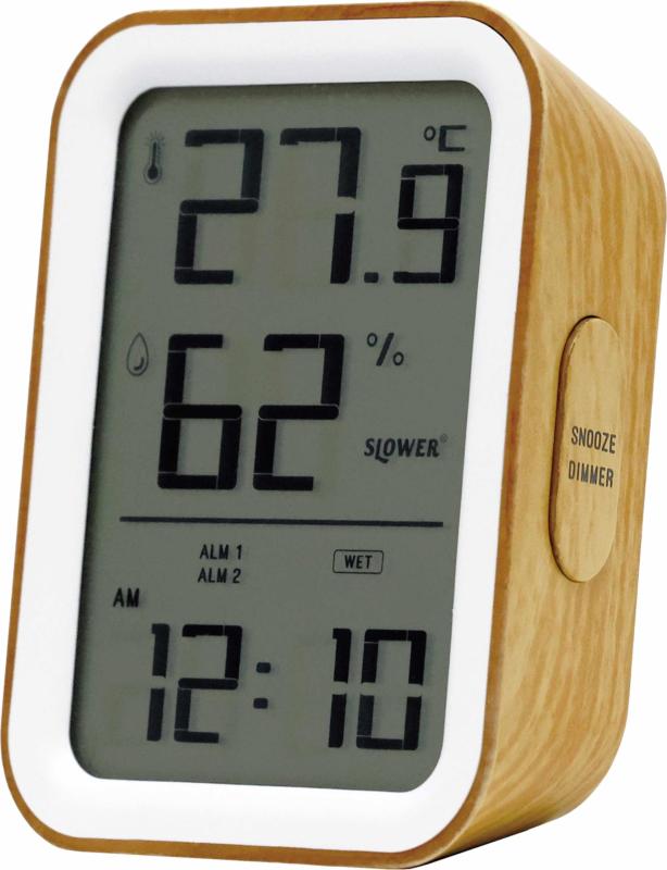 SLOWER 温湿度計 置き時計 デジタル 小型 室温 湿度 調光 LEDバックライト おしゃれ インテリア 白 LCD HYGROTHERMOGRAPH CLOCK Paz SLW424温度と湿度に特化した視認性と機能を充実した卓上デジタ...