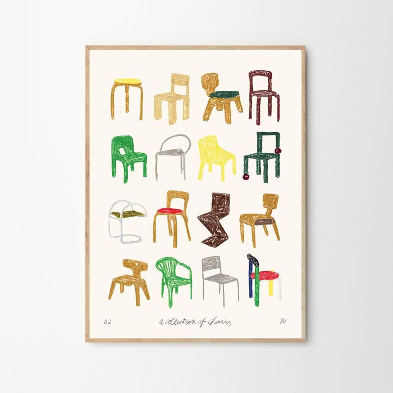 THE POSTER CLUB ポスタークラブ A Collection of Chairs 30×40cm Isabelle VandeplasscheTHE POSTER CLUB（ポスタークラブ）は、デンマークのコペンハーゲンを拠点と...