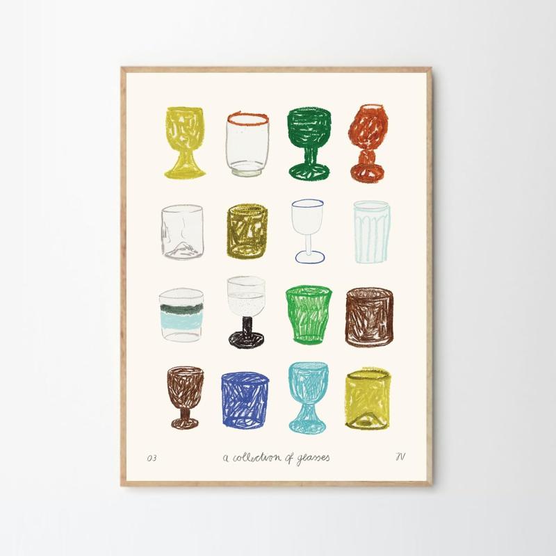 THE POSTER CLUB ポスタークラブ A Collection of Glasses 30×40cm Isabelle VandeplasscheTHE POSTER CLUB（ポスタークラブ）は、デンマークのコペンハーゲンを拠点...