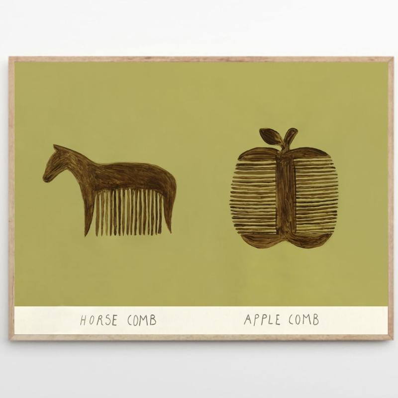 THE POSTER CLUB ポスタークラブ Horse and Apple Comb 50×70cm Isabelle VandeplasscheTHE POSTER CLUB（ポスタークラブ）は、デンマークのコペンハーゲンを拠点とし、...
