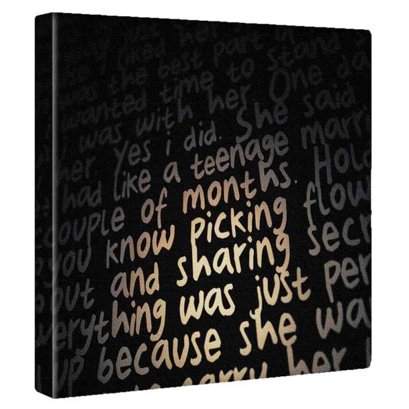 タイポグラフィ ブラック アートパネル 57cm × 57cm Lサイズ 日本製 ポスター おしゃれ インテリア 模様替え リビング 内装 シンプル モノクロ ファッション ファブリックパネル