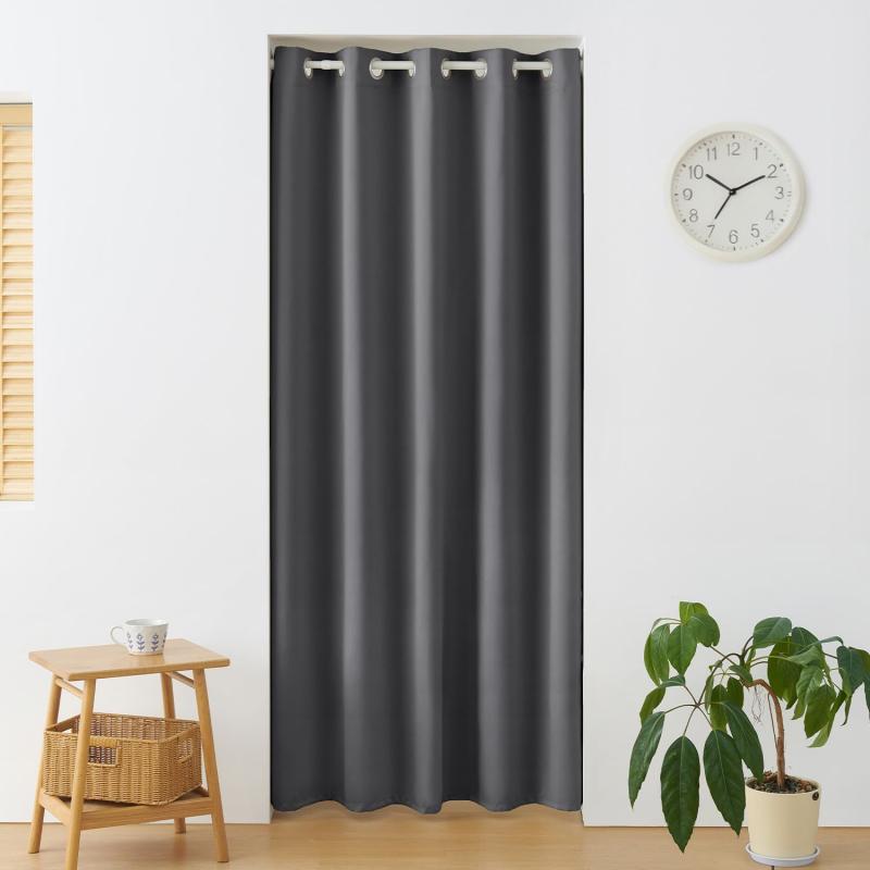 ATOKAZO 間仕切りカーテン 1級遮光 遮光度99.99% ハトメタイプ のれん 暖簾 突っ張り棒 厚手 無地 おしゃれ 北欧 シンプル 断熱 遮熱 防寒 保温 防音 節電効果 省エネ 目隠し 洗える ドアカーテン