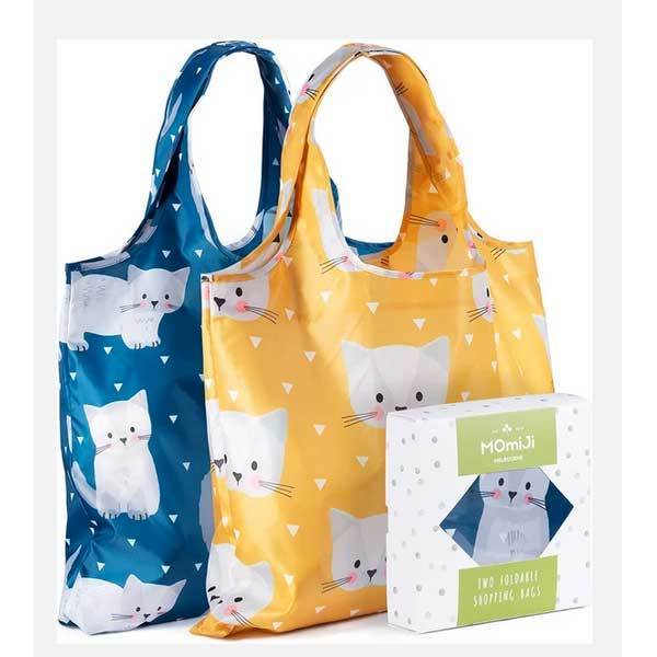商品情報BRAND:MOmiJi　MELBOURNEモミジ　メルボルンITEM:TWO FOLDABLE SHOPPING BAGS2　GROCERY SHOPPING BAGS WITH HANDLESMod.:Muchkin Cats ...