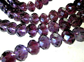 ロンデル ボタン ガラス ビーズ 前面　キラキラというより 丸ごとピカピカ ガラスビーズ ガラスパーツ カラー・・・ スモーキークォーツ サイズ。。6x5mmですが丸に近い ダイヤモンドカット　1本連ショート 1本の長さ。。およそ30cm弱...