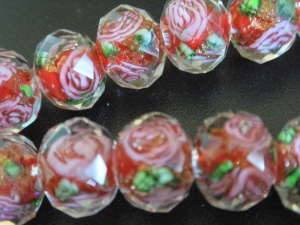 ガラスロンデル ロンデルパーツ ガラスパーツ ガラスビーズ ガラスペンダントトップ　 ガラスブレスレット ガラスネックレス用 ガラスピアス ガラスペンダント製作用 ネックレス ブレスレット用の ステーショナリーパーツ ガラスロンデル ロンデ...