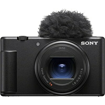 【商品名】ソニー(SONY) コンパクトデジタルカメラ VLOGCAM Vlog用カメラ ZV-1II ボディ ウィンドスクリーン付属 18-50mm F1.8-4.0 ズームレンズ ブラック ZV-1M2 B（中古品）中古品の特性上、外箱...