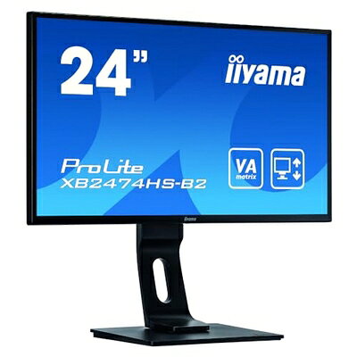 【商品名】マウスコンピューター iiyama モニター ディスプレイ XB2474HS-B2(23.6型/VA/ノングレア/昇降/ピボット/スウィーベル/チルト/DP,HDMI,D-Sub)（中古品）中古品の特性上、外箱,取り扱い説明書等は...