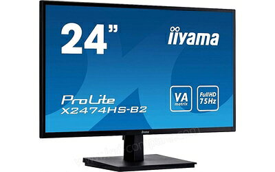 【商品名】マウスコンピューター iiyama モニター ディスプレイ X2474HS-B2(23.6型/ホワイトLEDバックライト/ブルーライトカット機能/DP,HDMI,D-Sub)（中古品）中古品の特性上、外箱,取り扱い説明書等は基本的...