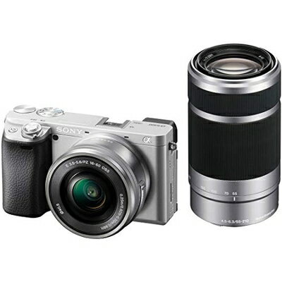 【商品名】ソニー(SONY) APS-C ミラーレス一眼カメラ α6400 ダブルズームレンズキット(同梱レンズ:SELP1650+SEL55210) シルバー ILCE-6400Y S（中古品）中古品の特性上、外箱,取り扱い説明書等は基本...