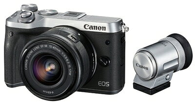 【商品名】Canon ミラーレス一眼カメラ EOS M6 レンズEVFキット(シルバー) EF-M15-45mm F3.5-6.3 IS STM 付属 EOSM6SL-1545ISEVFK（中古品）中古品の特性上、外箱,取り扱い説明書等は基...