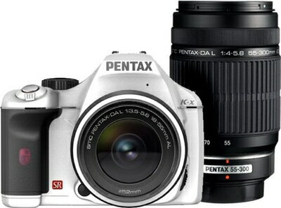 【商品名】PENTAX デジタル一眼レフカメラ K-x ダブルズームキットホワイト（中古品）中古品の特性上、外箱,取り扱い説明書等は基本的には付属いたしません（付属しているものもございます）。商品として問題があるものではございません、動作い...
