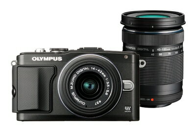【商品名】OLYMPUS ミラーレス一眼 PEN Lite E-PL5 ダブルズームキット ブラック E-PL5 DZKIT BLK（中古品）中古品の特性上、外箱,取り扱い説明書等は基本的には付属いたしません（付属しているものもございます）...