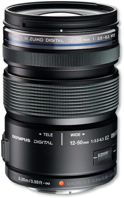 【商品名】OLYMPUS ED12-50mmF3.5-6.3 EZ BLK 標準ズームレンズ 防塵防滴 ブラック（中古品）中古品の特性上、外箱,取り扱い説明書等は基本的には付属いたしません。商品として問題があるものではございません、動作確認...