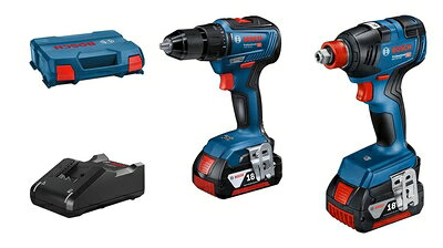 【商品名】Bosch Professional(ボッシュ) コードレスインパクトドライバーインパクトレンチ兼用(GDX18V-200H)+コードレスドライバードリル(GSR18V-55) コンボキット GDX18V200GSRN 青（中古品...