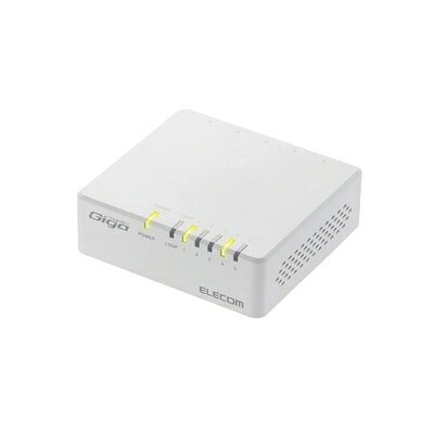 【商品名】エレコム スイッチングハブ ギガビット 5ポート マグネット付き AC電源 EHC-G05PA-JW-K（中古品）中古品の特性上、外箱,取り扱い説明書等は基本的には付属いたしません。電話機・FAX機などで子機が複数台ある商品につき...