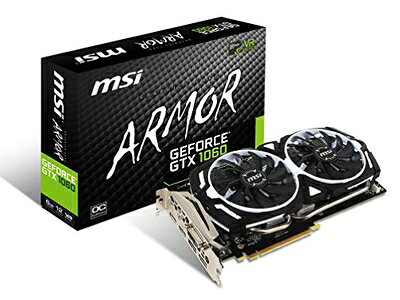 【商品名】MSI ARMOR 2X デュアルファン搭載 GeForce GTX 1060 グラフィックスカード 6GB版 GeForce GTX 1060 ARMOR 6G OCV1（中古品）中古品の特性上、外箱,取り扱い説明書等は基本的に...