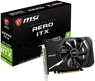 【商品名】MSI GeForce RTX 2070 AERO ITX 8G グラフィックスボード VD6843（中古品）中古品の特性上、外箱,取り扱い説明書等は基本的には付属いたしません。電話機・FAX機などで子機が複数台ある商品につきまし...