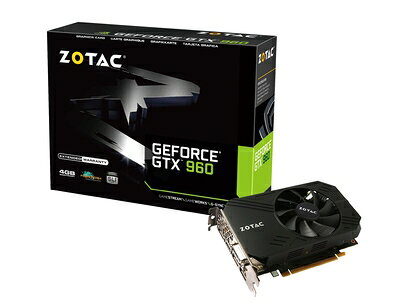 【商品名】ZOTAC Geforce GTX 960 Single Fan 4GB グラフィックスボード VD5881 ZTGTX96-4GD5R02/ZT-90311-10M（中古品）中古品の特性上、外箱,取り扱い説明書等は基本的には付属...
