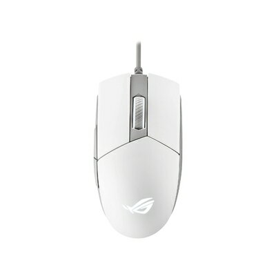 【商品名】ASUS ゲーミングマウス ROG Strix Impact II Moonlight White 6,200dpi 有線 左右対称 軽量79g RGBライティング エルゴノミクスデザイン 国内正規品（中古品）中古品の特性上、外箱...