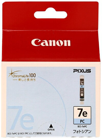 【商品名】Canon キヤノン 純正 インクカートリッジ BCI-7e フォトシアン BCI-7EPC（中古品）中古品の特性上、外箱,取り扱い説明書等は基本的には付属いたしません。電話機・FAX機などで子機が複数台ある商品につきましては、子...