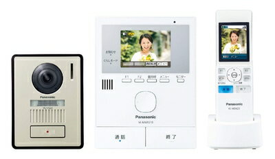 【商品名】パナソニック ワイヤレスモニター付きテレビドアホン VL-SWE210KL シンプルタイプ モニター親機 (約3.5型カラー液晶)・ワイヤレスモニター子機 (約2.2型カラー液晶※増設不可)・カメラ玄関子機 (LEDライト搭載)（...