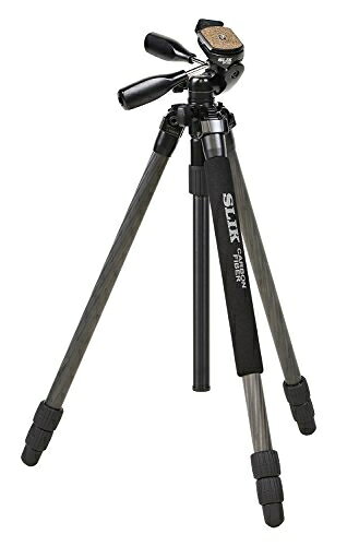 【商品名】SLIK カーボン三脚 ライトカーボン E73 3段 ナットロック式 25mmパイプ径 3ウェイ雲台 クイックシュー式 108338（中古品）中古品の特性上、外箱,取り扱い説明書等は基本的には付属いたしません。商品として問題がある...