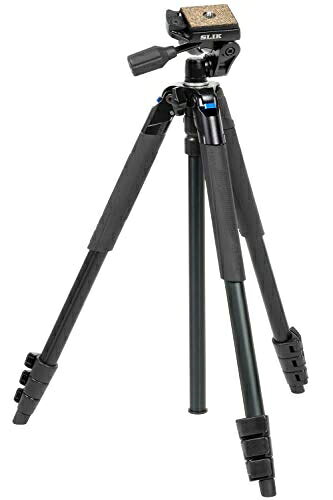 【商品名】SLIK 三脚 スプリント L110 4段 3ウェイ雲台 レバーロック式 ブラック 107010（中古品）中古品の特性上、外箱,取り扱い説明書等は基本的には付属いたしません。商品として問題があるものではございません、動作確認済みと...