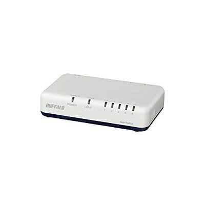 【商品名】バッファロー BUFFALO Giga対応 プラスチック筐体 AC電源 5ポート LSW6-GT-5EP/WH ホワイト スイッチングハブ マグネット 壁掛け設置対応（中古品）中古品の特性上、外箱,取り扱い説明書等は基本的には付属...