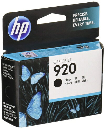 【商品名】HP 920 純正 インクカートリッジ 黒 CD971AA（中古品）中古品の特性上、外箱,取り扱い説明書等は基本的には付属いたしません。電話機・FAX機などで子機が複数台ある商品につきましては、子機が付属しない場合もございます。当...