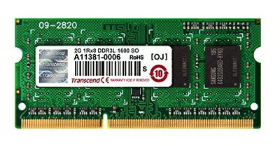 【商品名】Transcend ノートPC用メモリ PC3L-12800 DDR3L 1600 2GB 1.35V (低電圧) - 1.5V 両対応 204pin SO-DIMM TS256MSK64W6N（中古品）中古品の特性上、外箱,取り...