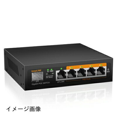 【商品名】keepLiNK 6ポート PoE スイッチングハブ 10/100/1000Mbps ギガビット(4ポートPoE+、52W) 金属筺体 設定不要（未使用品）未使用品となります。とても綺麗な状態となっております。商品名に【付属、特典...